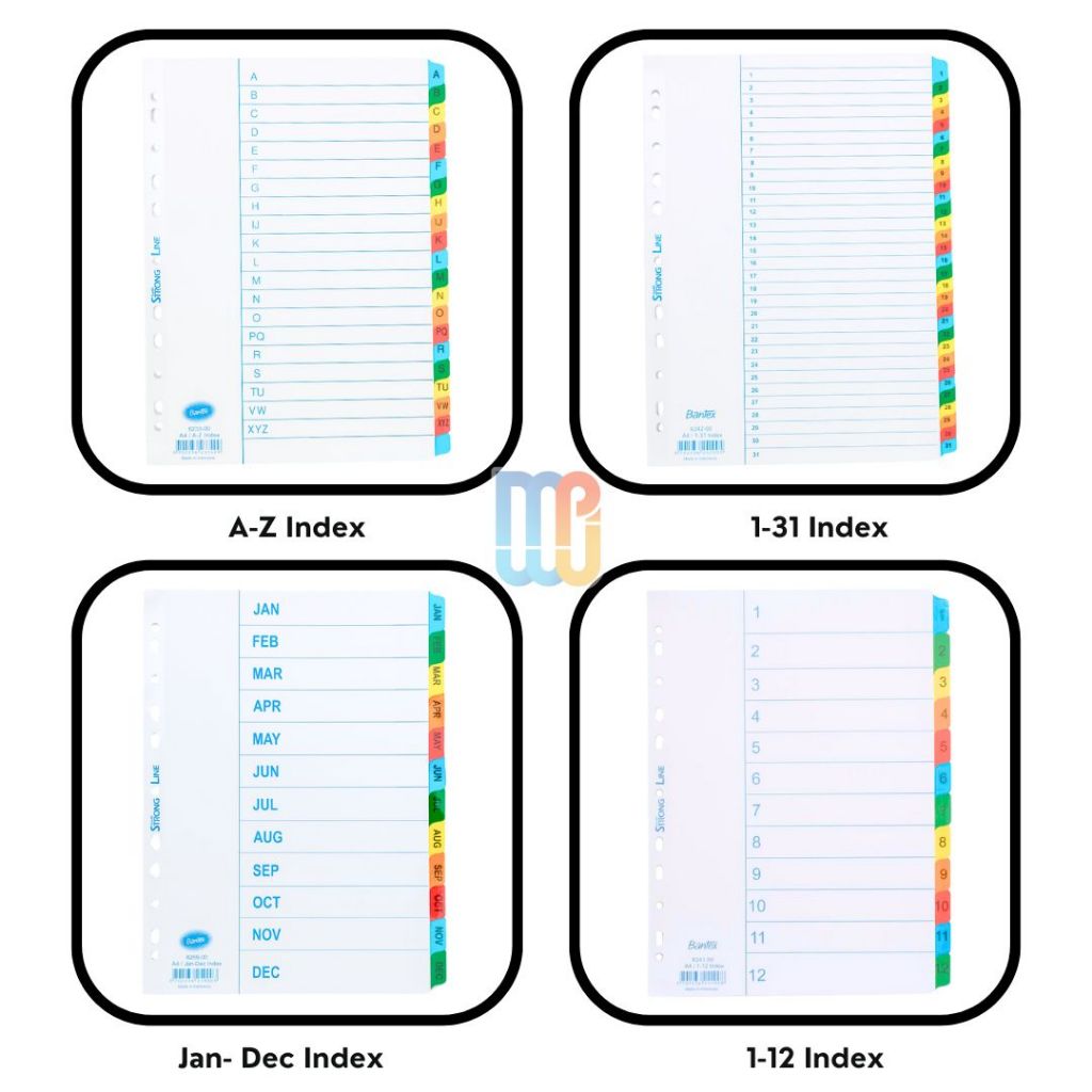 Jual Bantex Kertas Pembatas / Pembatas Kertas Binder A4 Index Tipe ...