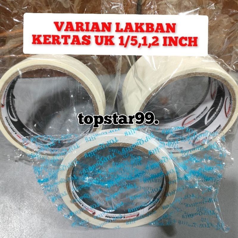 Jual Lakban Kertas Masking Tape Ready Uk 1/2 Inch 1 Inch 2 Inch ...