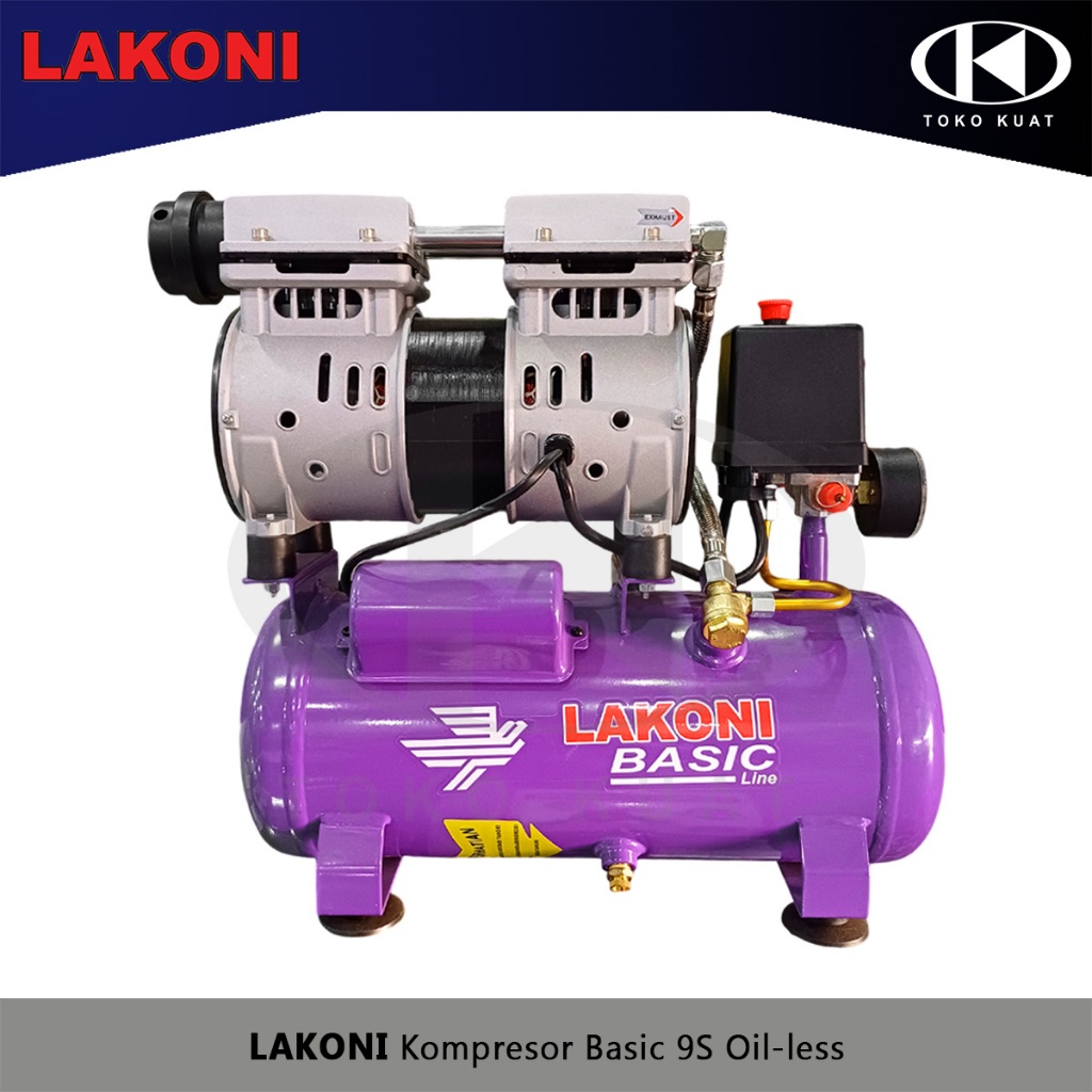 Jual Kompresor Udara 3/4HP LAKONI Basic 9S Air Compressor 8L Silent ...