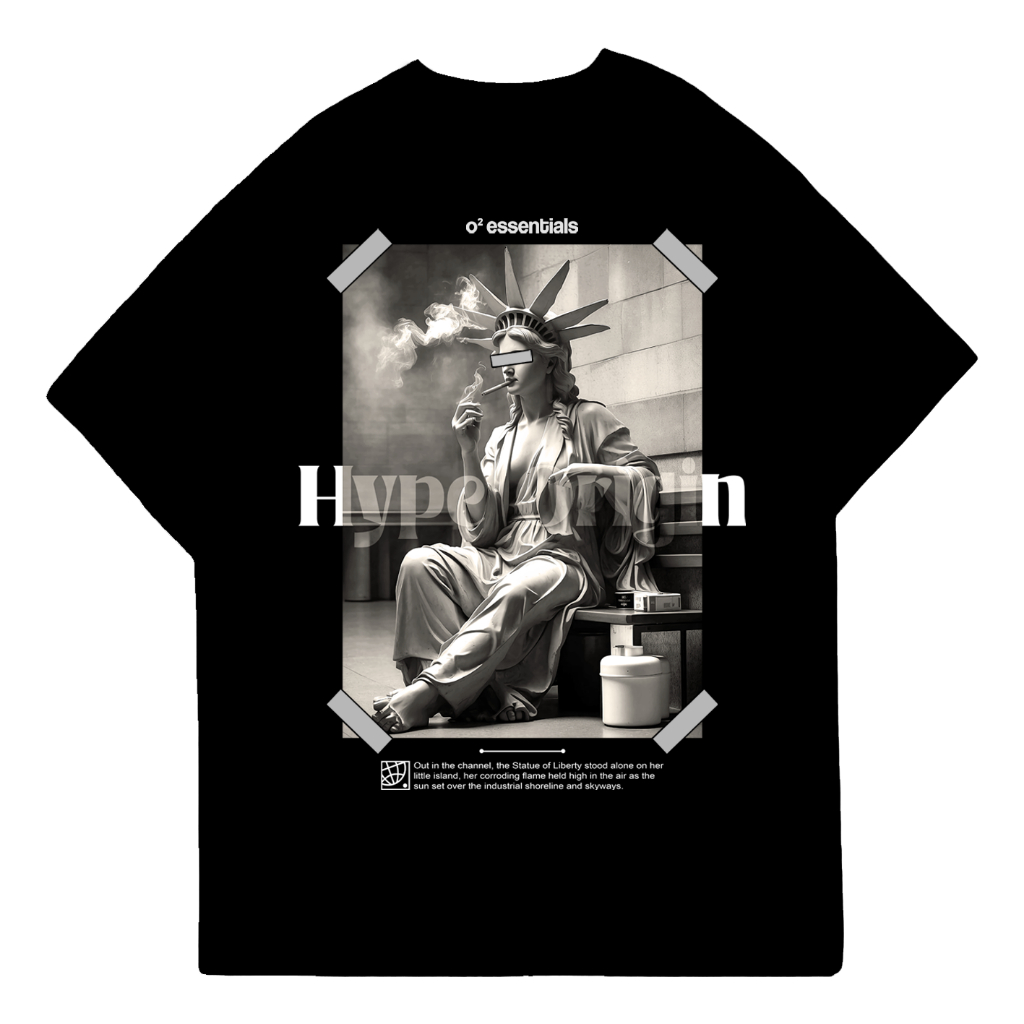 Jual O2 Essentials Kaos Oversize Hitam Premium Pria dan Wanita - Hype ...