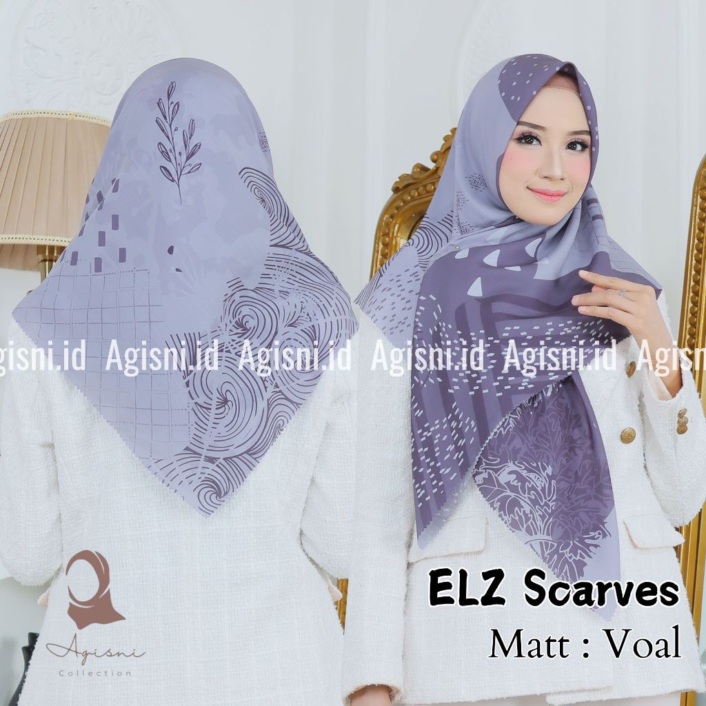 Jual (et 6) ELZ SCARVES | Kerudung Segiempat Motif Premium Bahan Voal ...
