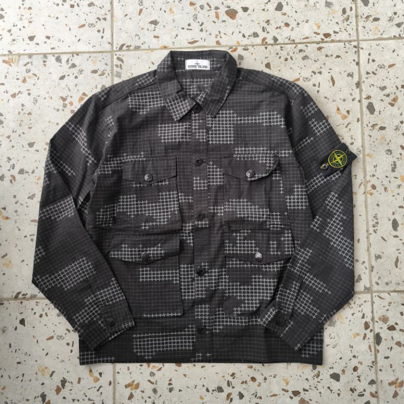Jual Stone Island Camo Grid Jacket size XL fit L | Shopee Indonesia