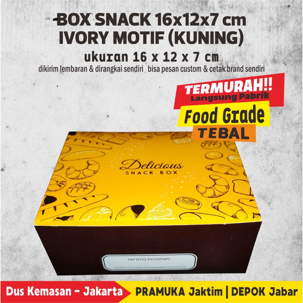 Jual Box Snack Fullcolor Kuning 16 x 12 x 7 cm Foodgrade | Shopee Indonesia