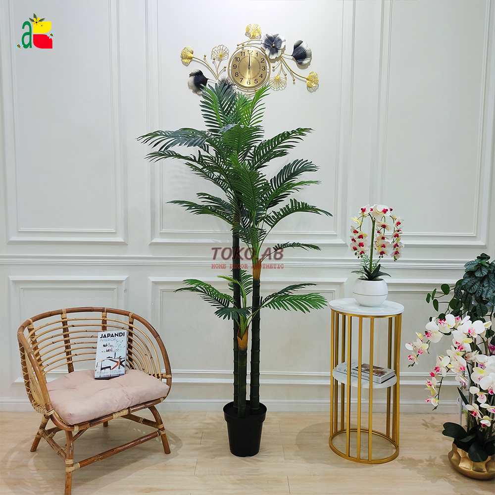 Jual 1 PAKET POHON ARTIFICIAL BESAR TINGGI 2 METER DAUN PALEM JUMBO ...