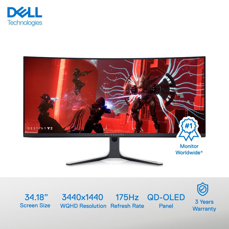 Jual Dell Alienware AW3423DW 34 Ultrawide Gaming Monitor - WQHD 1440p 175Hz 0,1ms QD-OLED ...