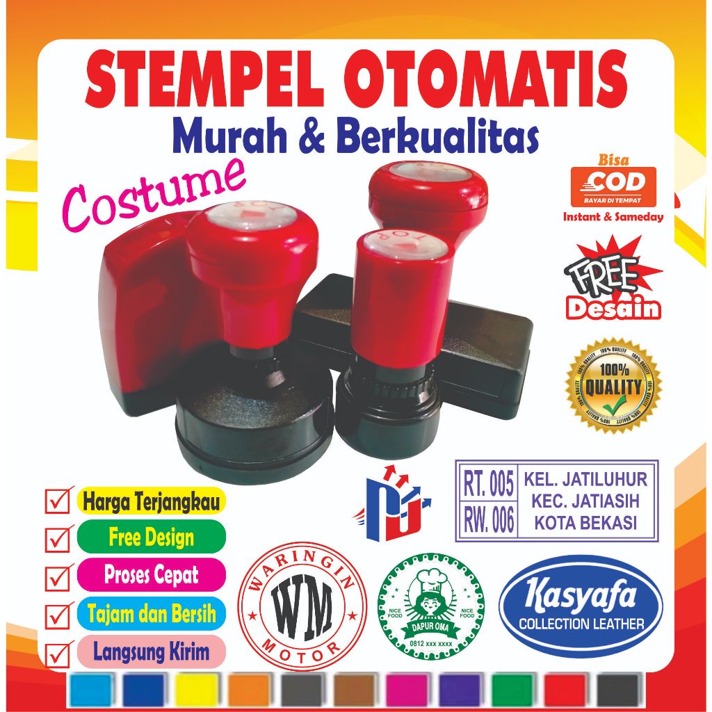 Jual Stempel Otomatis / Stempel Logo / Stempel Custom Ukuran BESAR ...