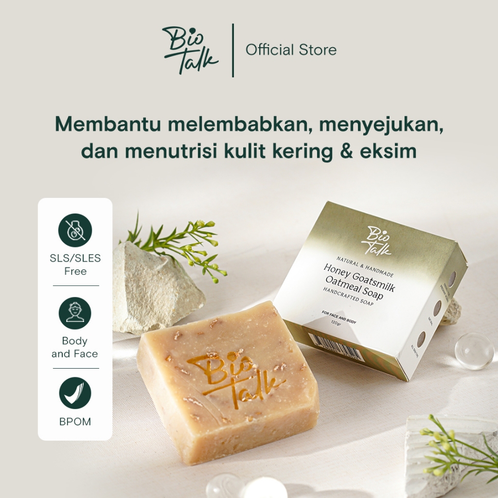 Jual Biotalk Honey Goatsmilk Oatmeal Soap | 120 gram | No SLS/SLES ...