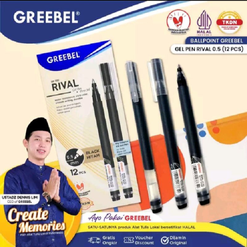 Jual GREEBEL GEL PEN GP-502 RIVAL | Shopee Indonesia