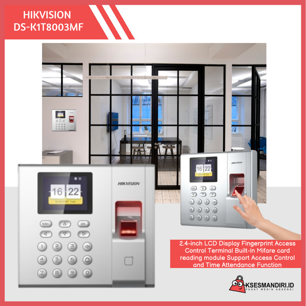 Jual Mesin Absensi Fingerprint Hikvision DS-K1T8003MF | Shopee Indonesia
