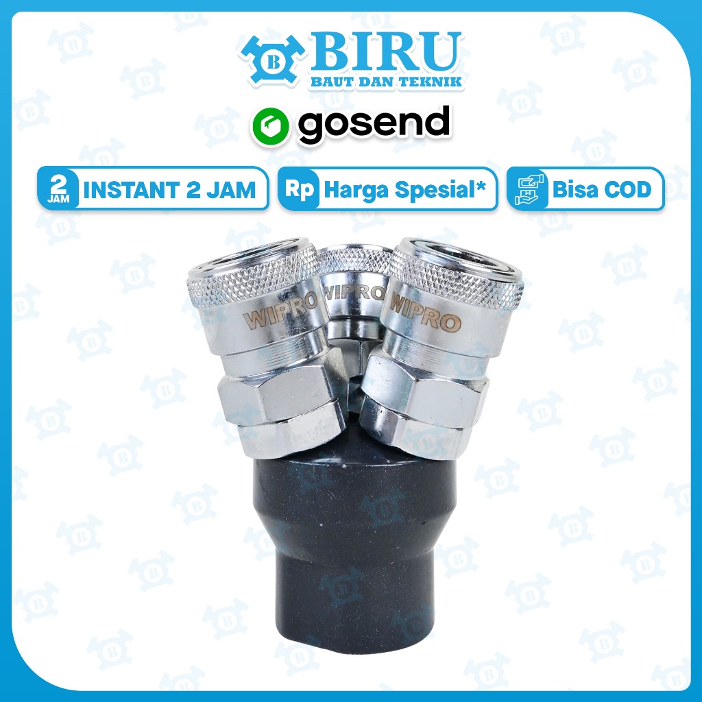 Jual Multi Pass Quick Coupler Cabang 3 Kompresor 1/4 Inch Wipro ...