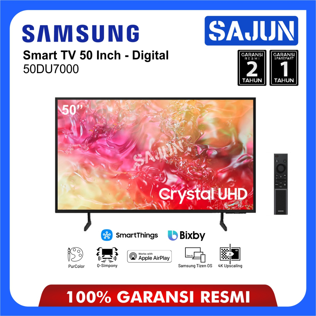 Jual Samsung LED TV 50 Inch UA50DU7000KXXD 4K UHD Smart TV Samsung 50DU7000 | Shopee Indonesia