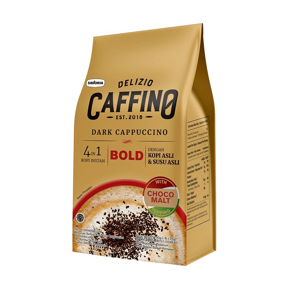 Jual Kopi Caffino Dark Cappucino Gusset - Bubuk Kopi Instan 6 Sachet x ...