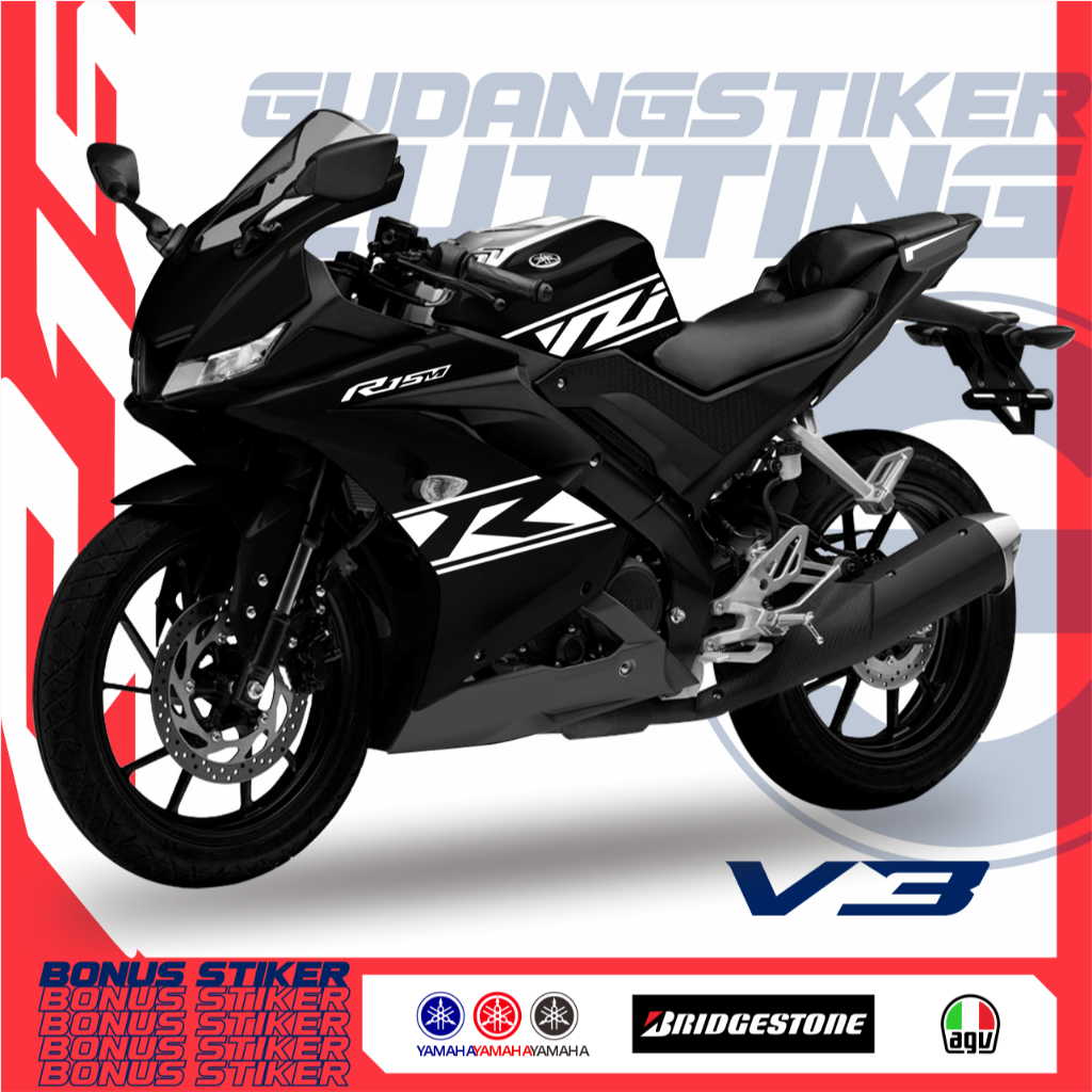 Jual STRIPING CUTTING YAMAHA R15 V3 STICKER POTONG LIS YZF NEW STIKER ...