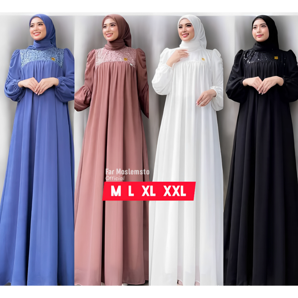Jual BEST SELLER NEIRA DRESS CERUTY ARMANY TANGAN SERUT GAMIS MUSLIM ...