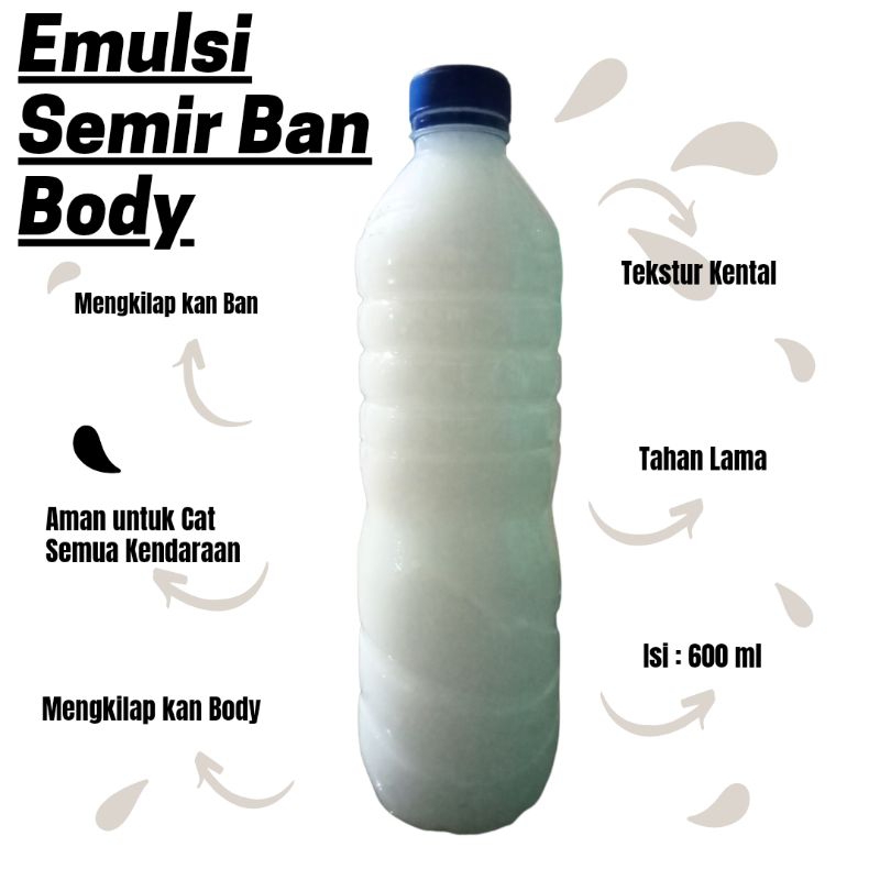 Jual SILICON EMULSI SEMIR BAN DAN BODY MOTOR DAN MOBIL 600 ML | Shopee ...