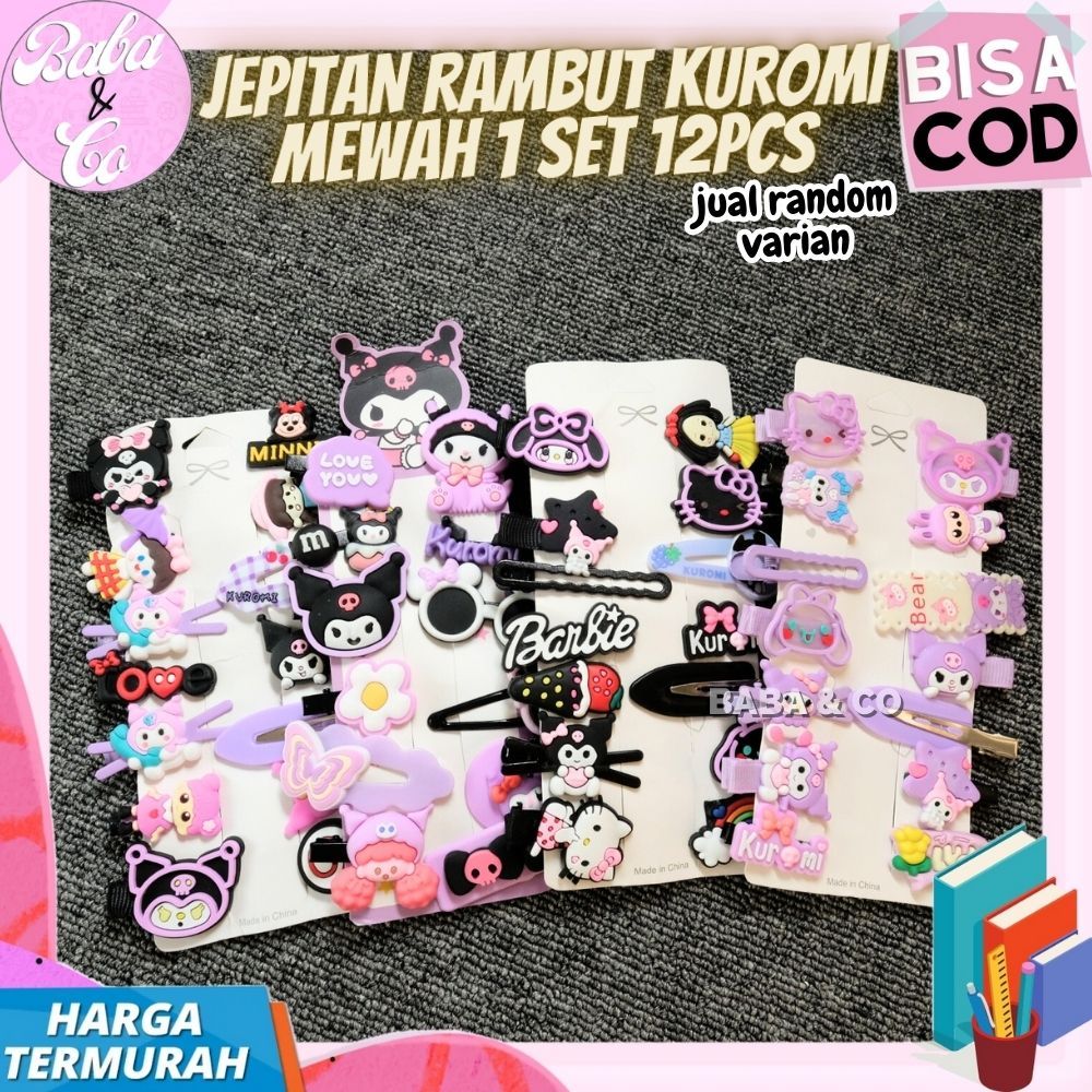 Jual JEPITAN RAMBUT KUROMI 1 SET 12 PCS JEPITAN KUROMI SERIES 1 PAPAN ...