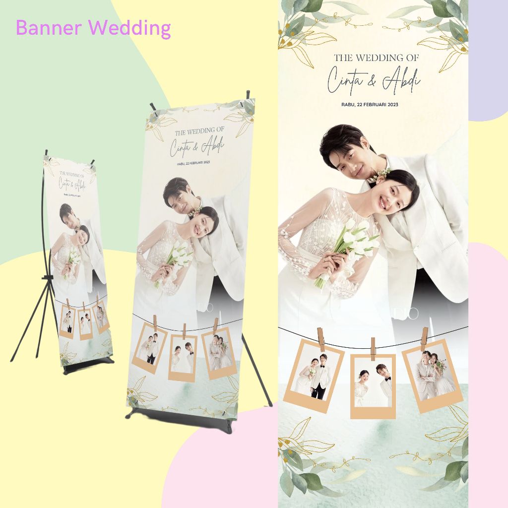 Jual CETAK BANNER PERNIKAHAN / WEDDING 4 FOTO [X-BANNER UKURAN 160x60 ...