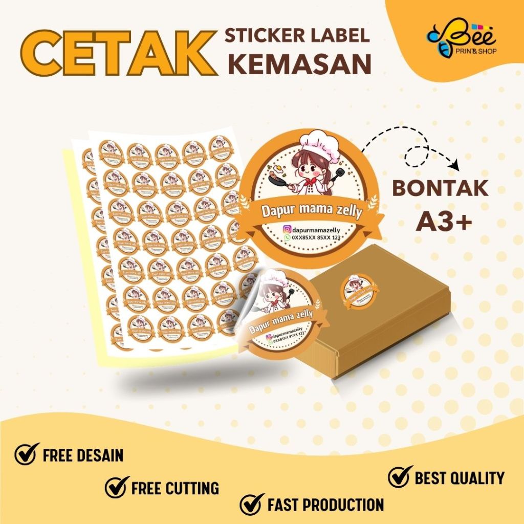 Jual STIKER LABEL KEMASAN / Cetak Stiker Label Bulat / Cetak Stiker Custom / Stiker Label Logo ...