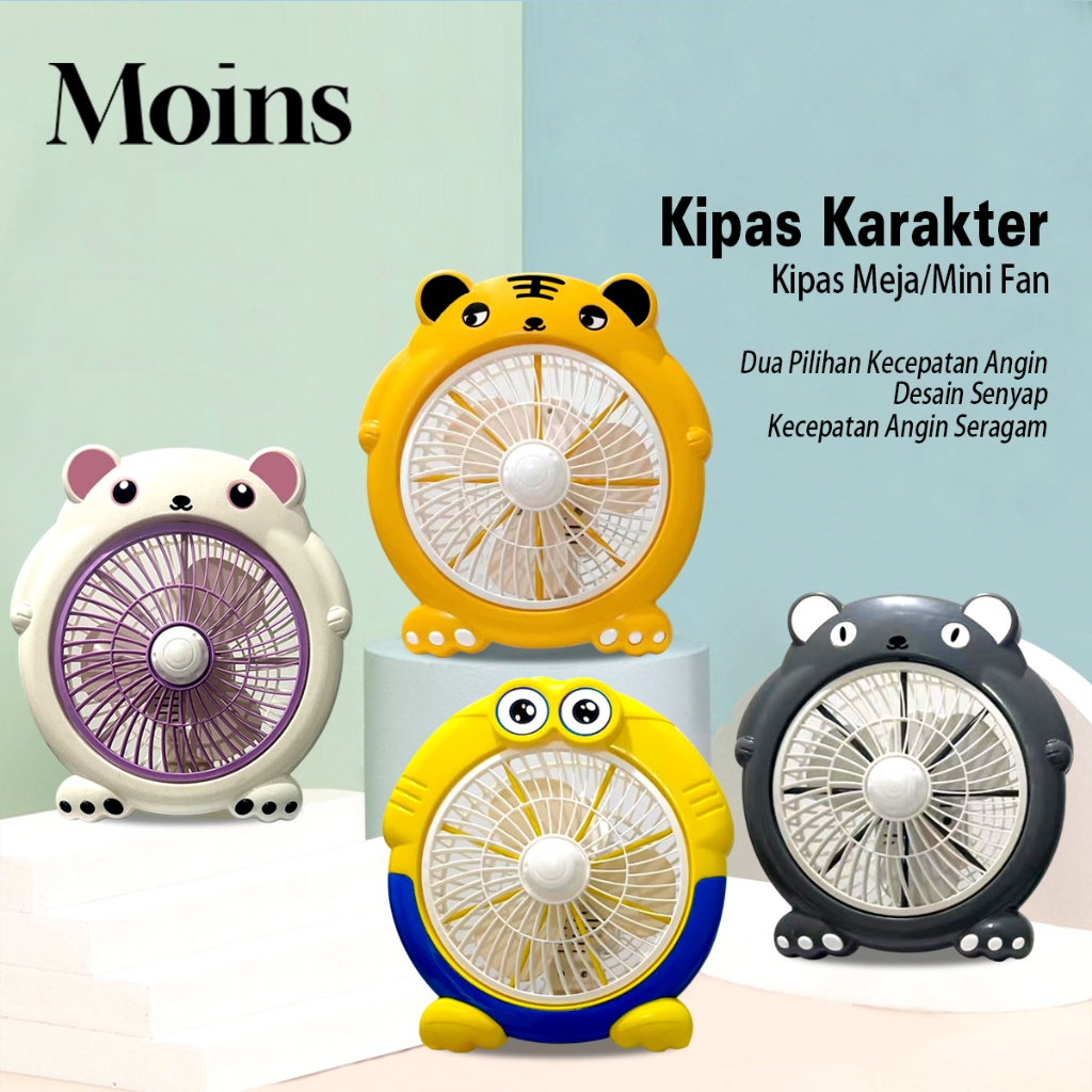 Jual Kipas Angin Meja Karakter 10inch Portable Listrik Table Fan Lucu ...