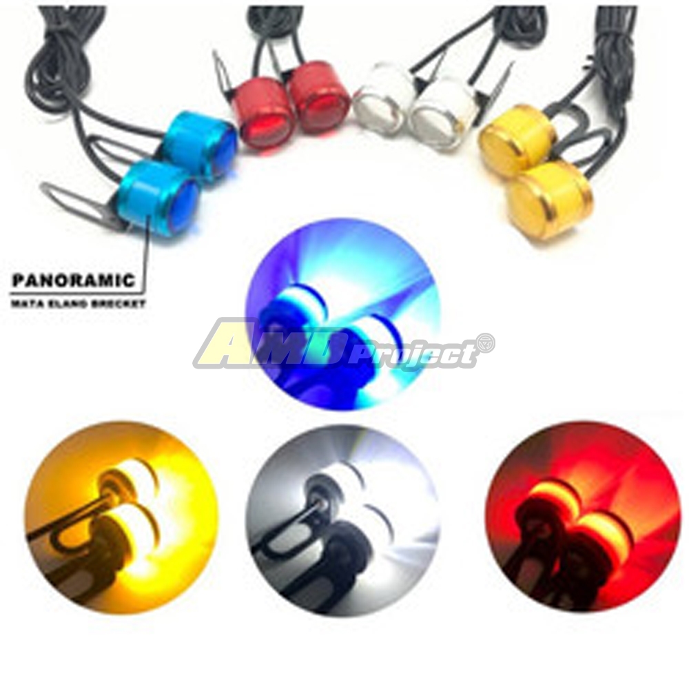 Jual Sepasang Lampu Led Mata Elang Sorot Eagle Eye Panoramic Kedip Flashing 3 Mode Motor DC 12v ...