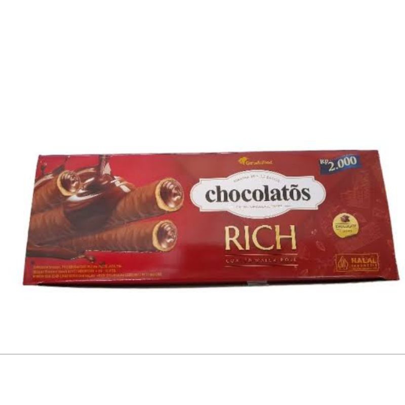 Jual Chocolatos Rich Wafer Roll isi 12 | Shopee Indonesia