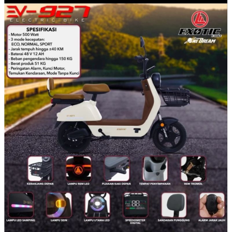 Jual Sepeda Listrik Ebike Exotic EV927 EV 927 Baterai Aki | Shopee ...