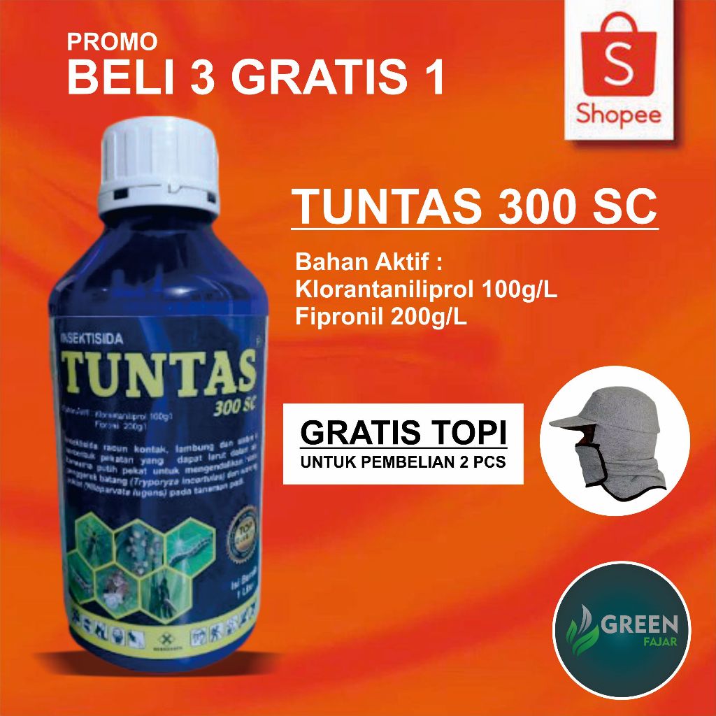 Jual TUNTAS 300SC 500ML INSEKTISIDA KLORANTANILIPROL 100g dan FIPRONIL ...