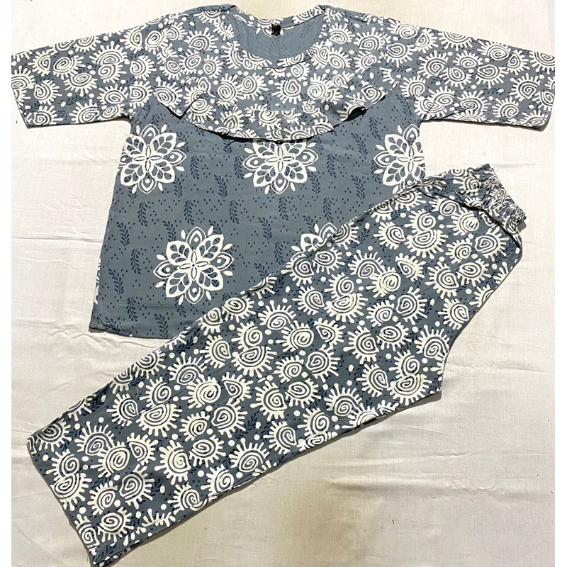 Jual standar LD 112cm SETELAN BATIK CAP SUPER MOTIF BUNGA KEMBAR ...