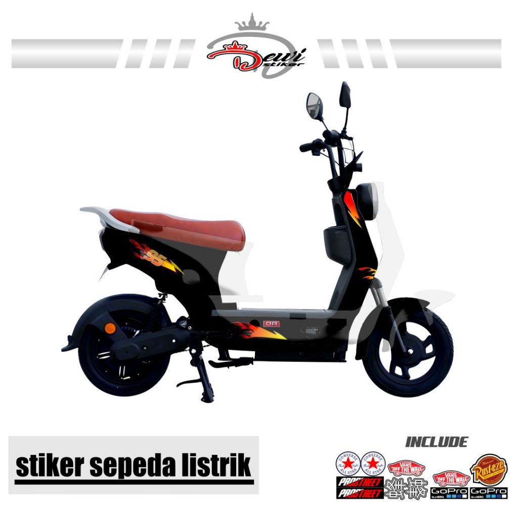 Jual stiker sepeda listrik / striping sepedah listrik / variasi stiker ...