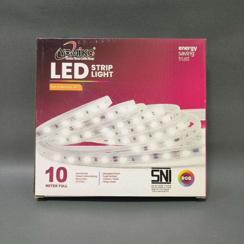 Jual Lampu Led Strip Light Yomiko 10m Merah Putih, RGB | Shopee Indonesia