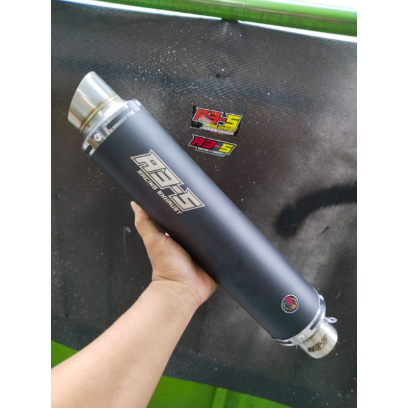 Jual silencer knalpot a3-s black couting long inlet 50/51mm p35 p40 | Shopee Indonesia