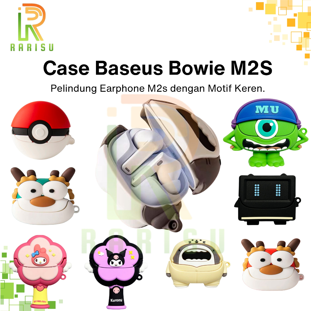 Jual Case Baseus Bowie M2s 3D Kartun Lucu Casing Earphone TWS Pelindung Cover Rarisu | Shopee ...