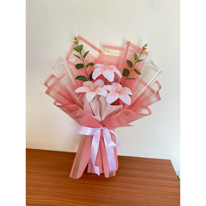 Jual buket kawat bulu (lili 3 tangkai) | Shopee Indonesia