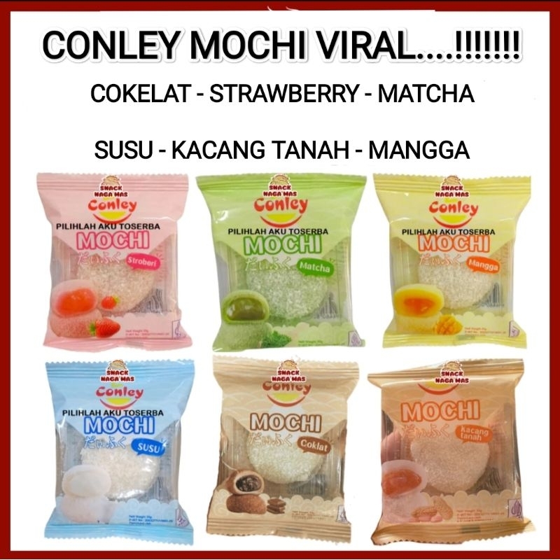 Jual NEW KEMASAN Conley Mochi kemasan baru 60+2 pcs ada 6 varian rasa ...