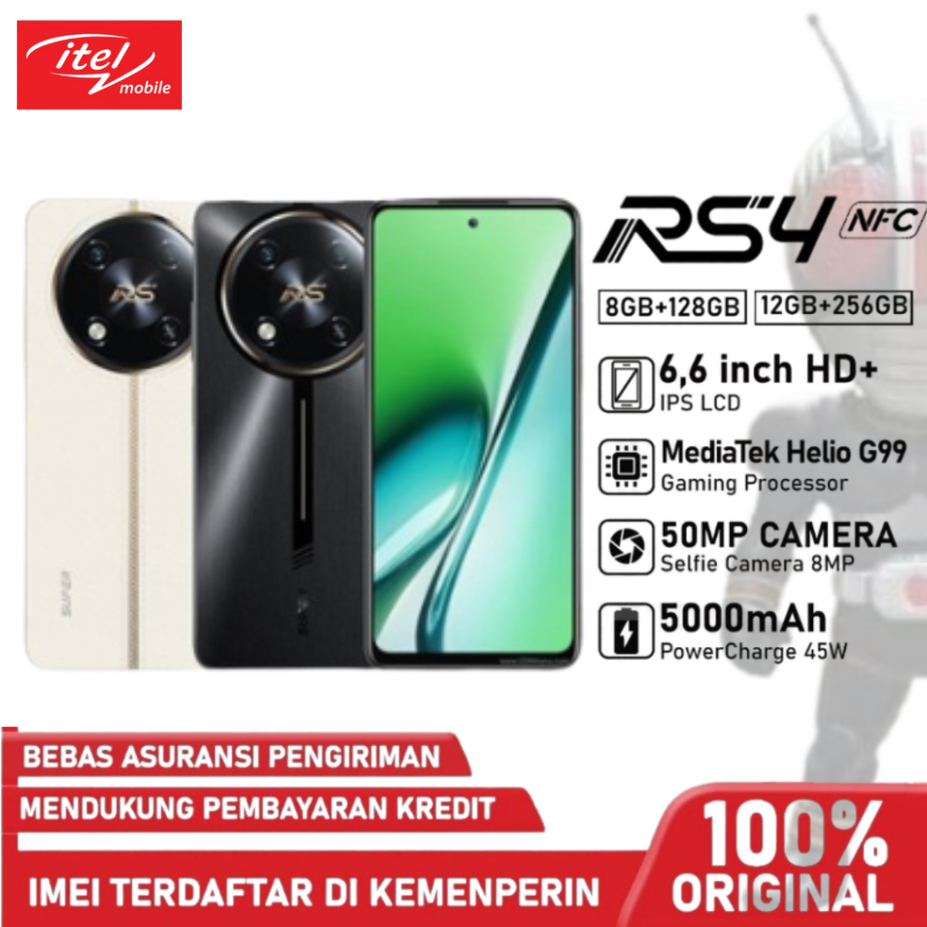 Jual ITEL RS4 RAM 8+128GB 12+256GB NFC GARANSI RESMI | Shopee Indonesia