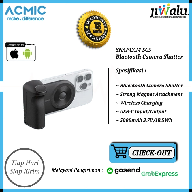 Jual Acmic SNAPCAM SC5 MAGNETIC CAMERA GRIP + POWERBANK WIRELESS WITH ...
