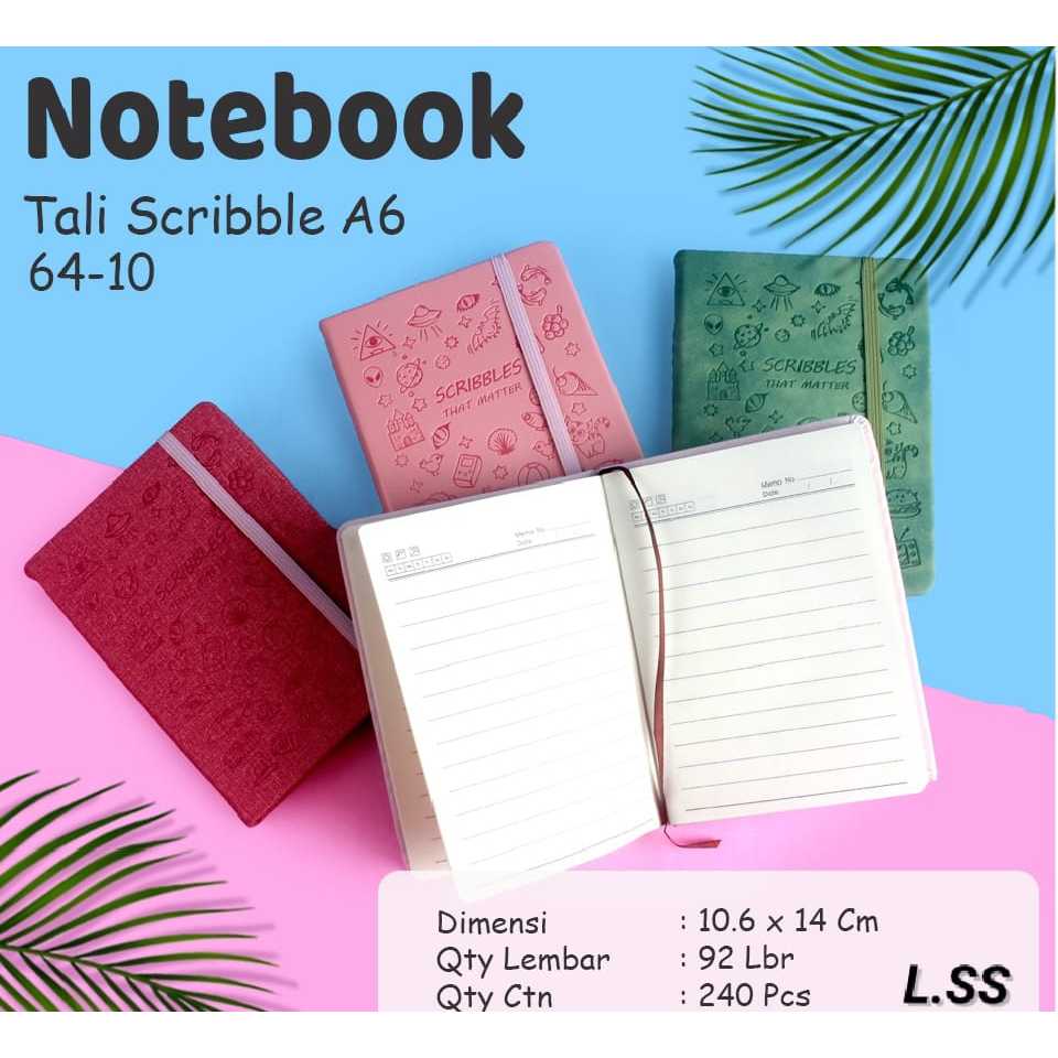 Jual Buku Notes Agenda Tali A6 SCRIBBLE 64-10 / Note Book Tali A6 Cover ...