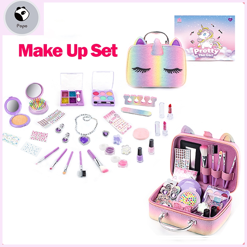 Jual Mainan Make Up Set Bag Mermaid Alat Rias Anak Fungsi Real Children ...