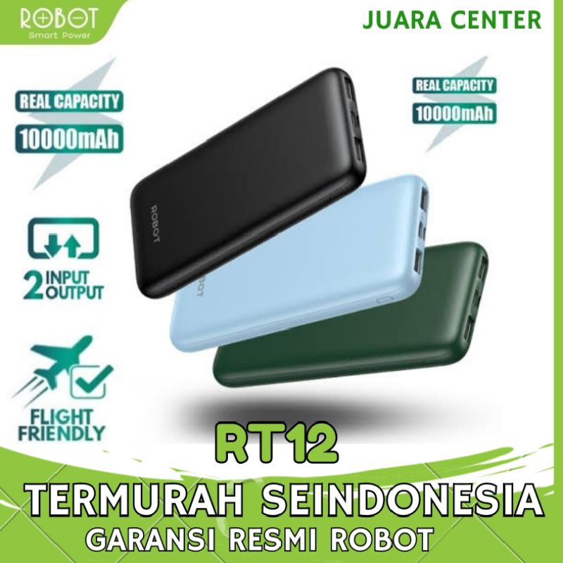 Jual ROBOT Power Bank RT12 Powerbank 10000mAH Dual Output USB-A Dual ...