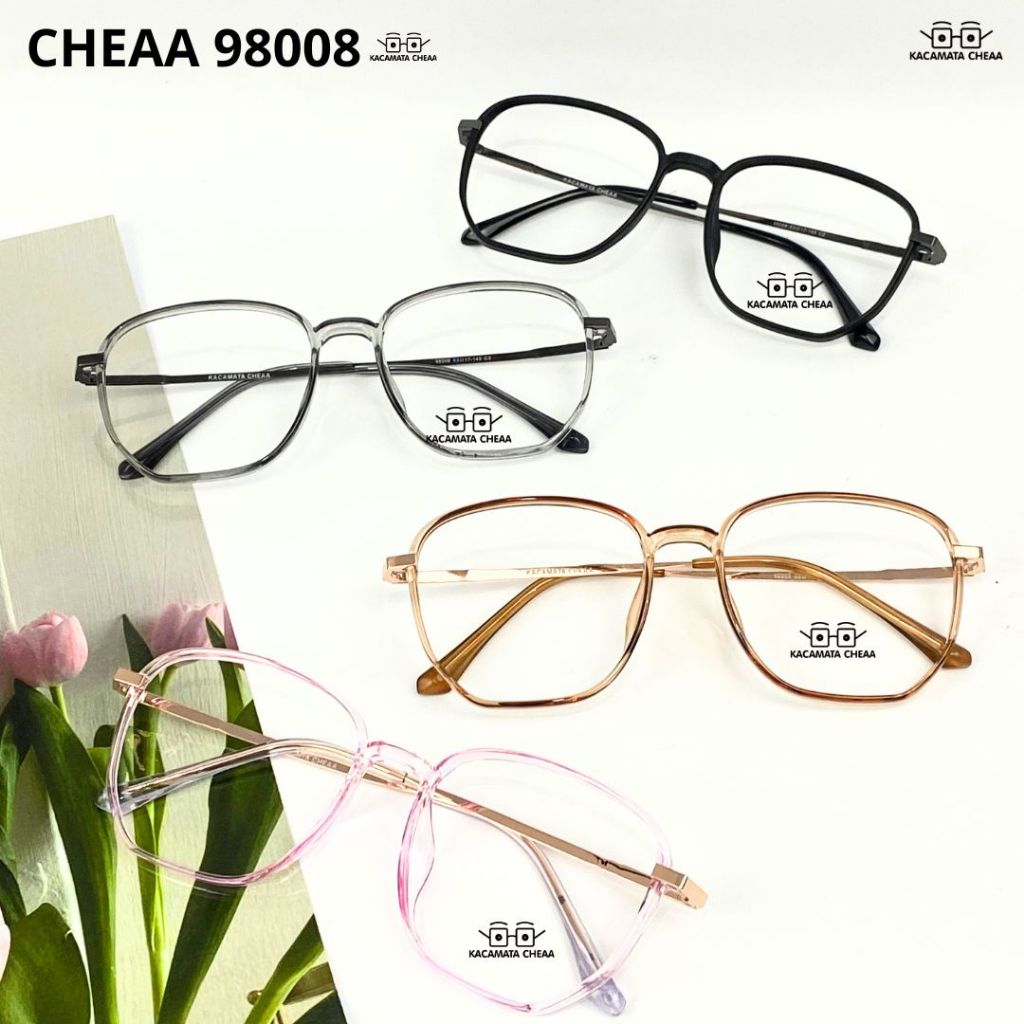 Jual KacamataCheaa Frame Kacamata Kotak Plastik Besi CHEAA 98008 ...
