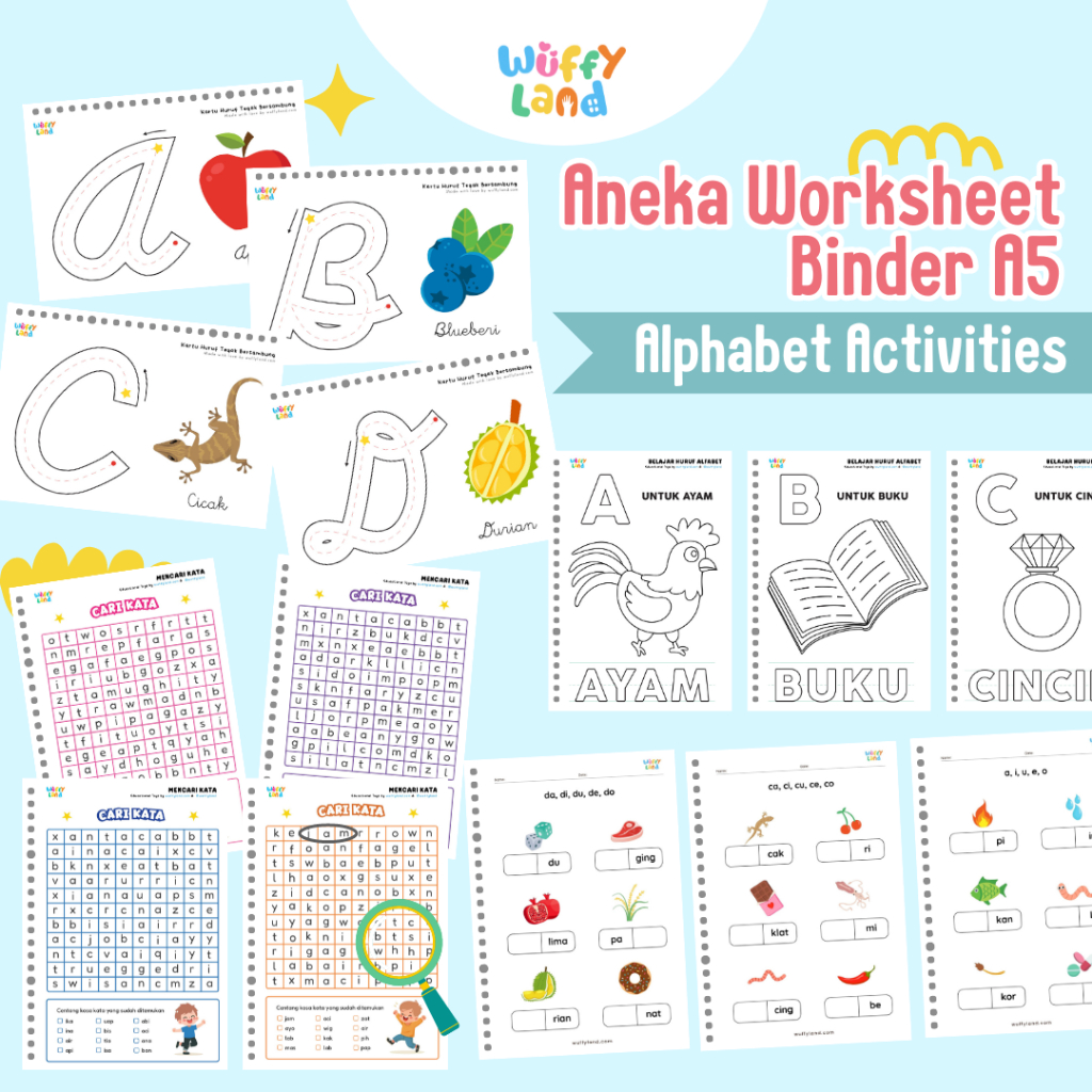 Jual Wuffyland Aneka Worksheet Binder A5 Tema Aktivitas Belajar Menulis ...