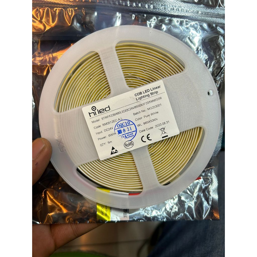 Jual HILED LED STRIP COB 24V 5mm PANJANG 5 METER CAHAYA WARMWHITE ...