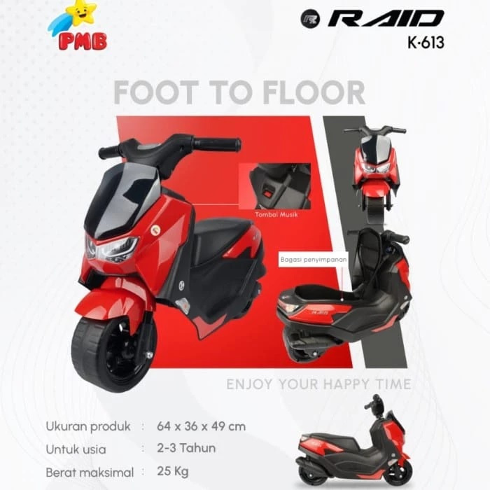 Jual PMB Motor K613 Raid / Motor Ride On Anak / Mainan Motor Anak ...