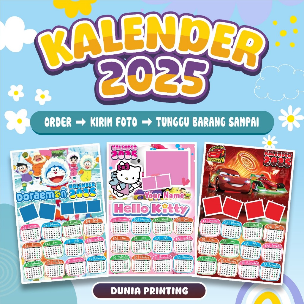 Jual CETAK KALENDER DINDING CUSTOM 2025 BEBAS PILIH TEMA, 12R / A3 ...