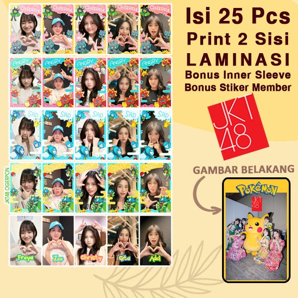 Jual PC Photocard JKT48 Ogerpon Face Set 25Pcs & 45 Pilihan Tema Cetak 2 Sisi Laminasi Bahan ...