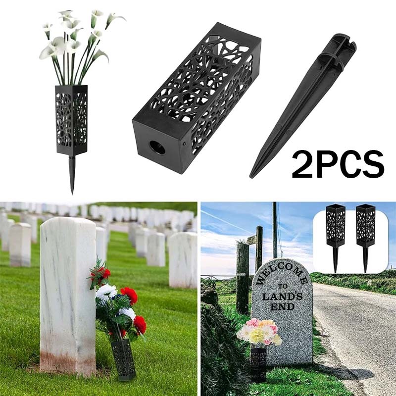 Jual 2pcs Vas Pemakaman Tempat Bunga Makam Dengan Spike Untuk Makam Vas ...
