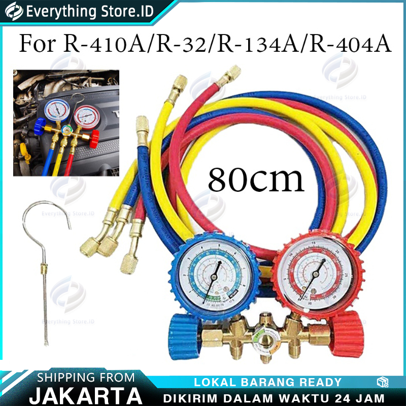 Jual 【Harga terendah 】Paket komplit isi AC mobil R134a double manifold/Paket lengkap isi Freon ...
