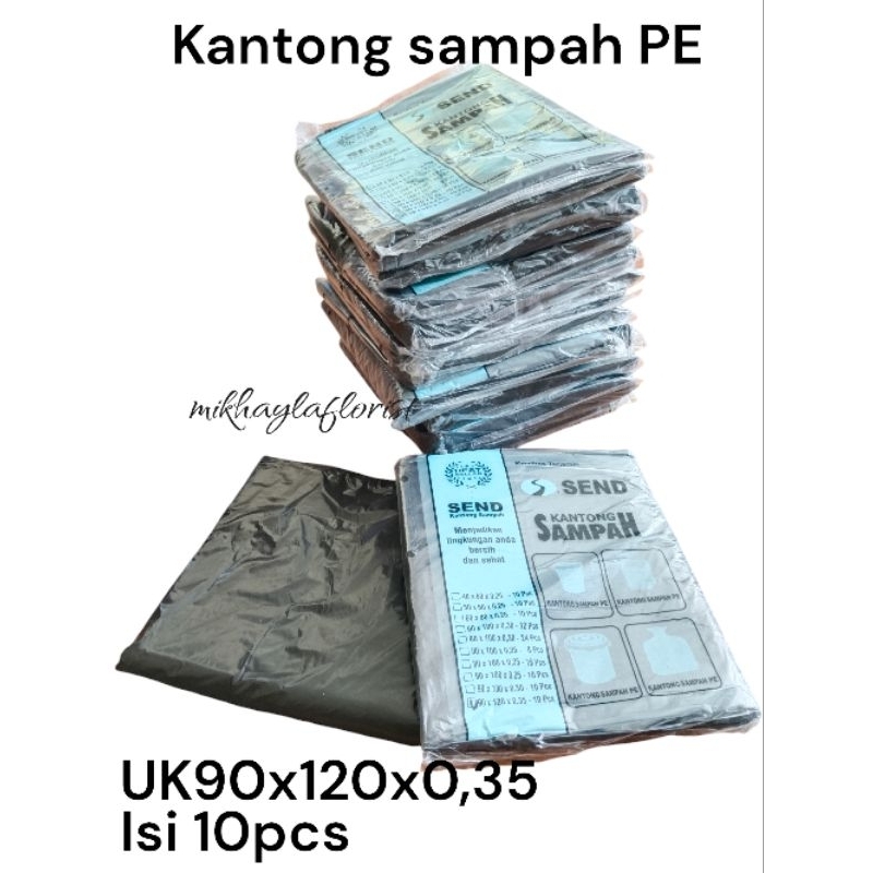 Jual Kantong plastik sampah PE uk 90x120 warna hitam isi 10 lembar ...