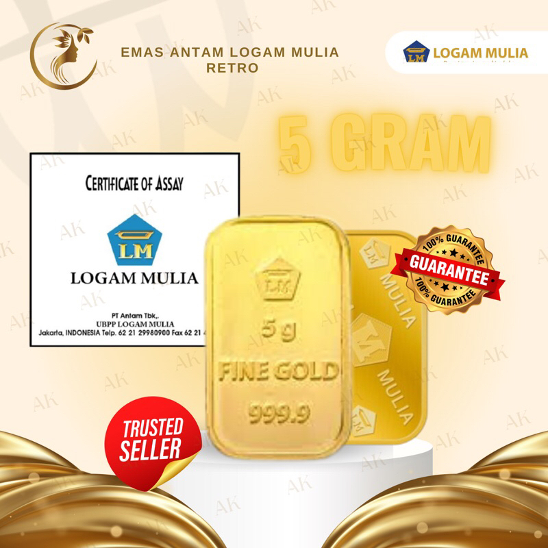 Jual LOGAM MULIA EMAS ANTAM 5 GRAM RETRO | Shopee Indonesia