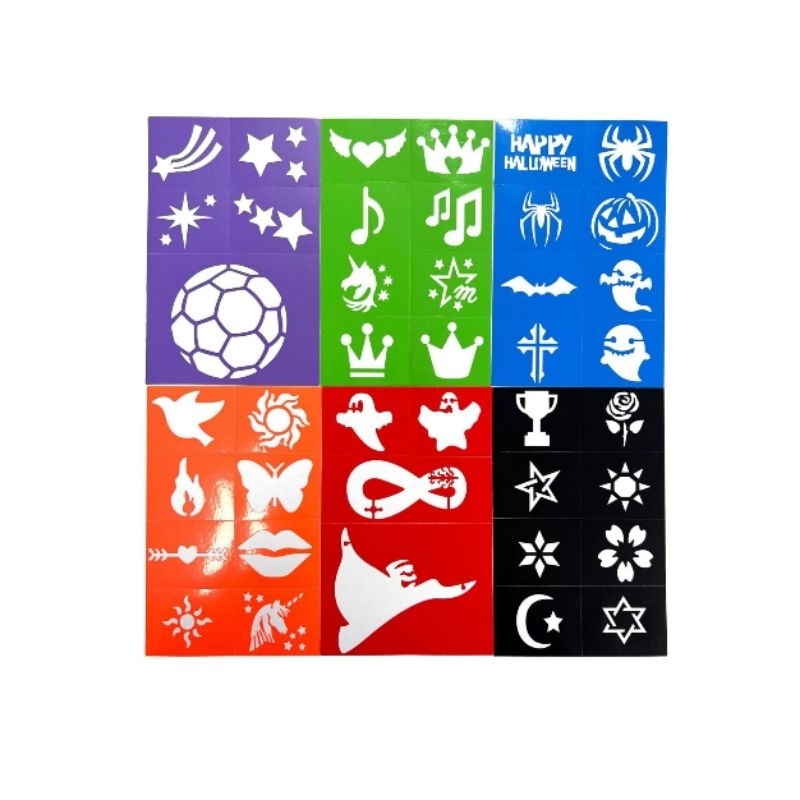 Jual 32 Template stiker Body and face Painting Stiker Face Painting 32 ...